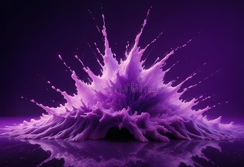 An Abstract Image of a Purple Liquid Explosion, with Sharp, Spiky Edges ...