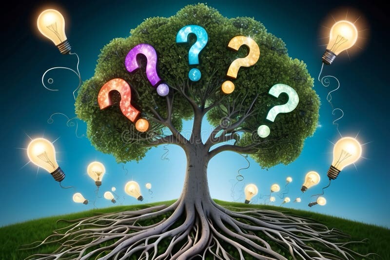 An Abstract Image of the Question Tree Stock Illustration ...