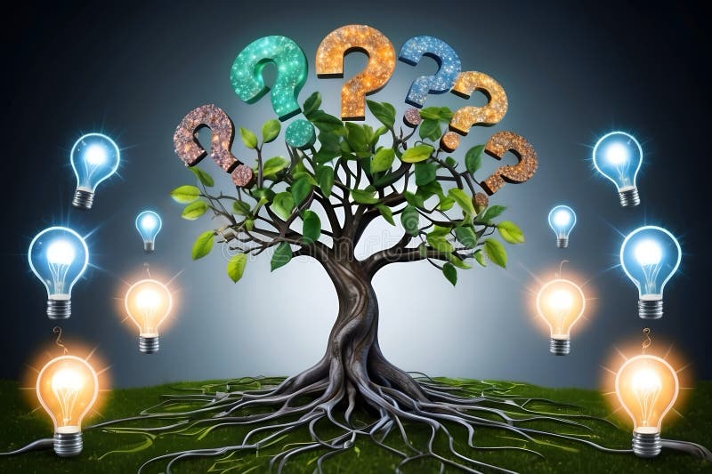 An Abstract Image of the Question Tree Stock Illustration ...