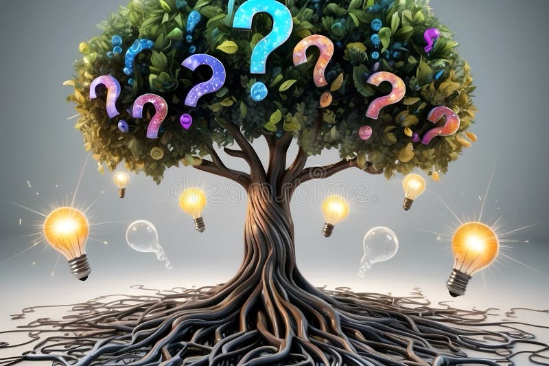 An Abstract Image of the Question Tree Stock Illustration ...