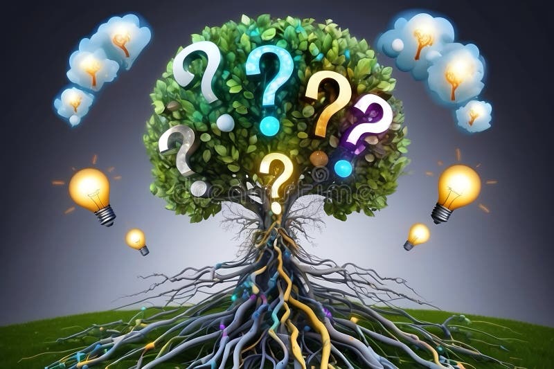 An Abstract Image of the Question Tree Stock Illustration ...