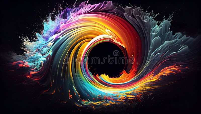 An Abstract Image of a Rainbow-colored Wave Emanating from the Center ...