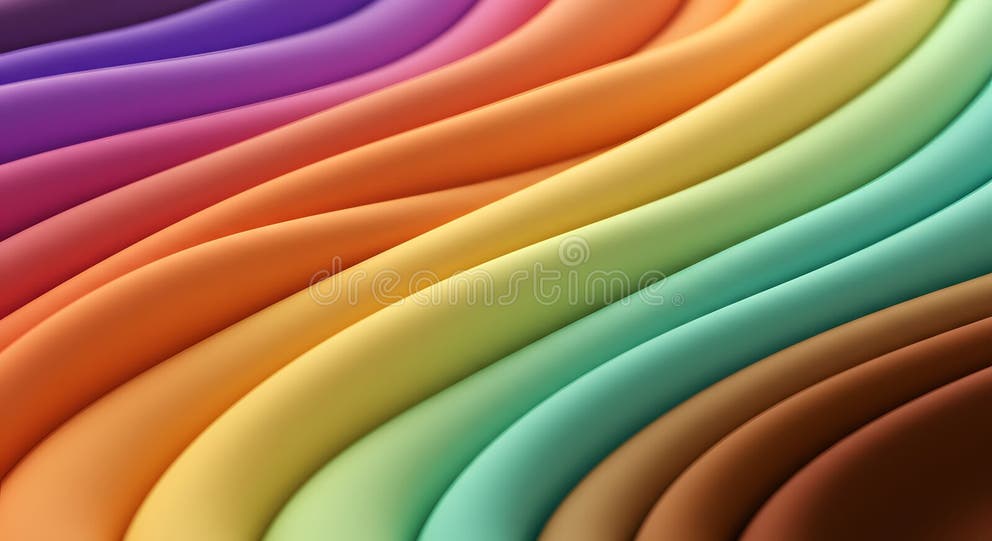 Abstract Image of Rainbow Colored Waves Stock Illustration ...