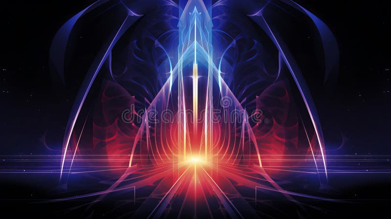 An Abstract Image of a Red and Blue Light Coming Out of a Dark ...