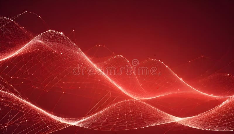 Abstract Image of a Red, Glowing, Wave-like Form, Resembling a Network ...