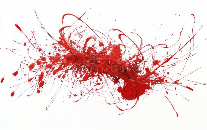 Abstract Red Paint Splatter on White Background Stock Illustration ...