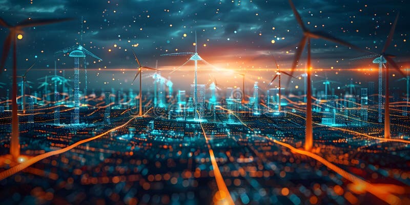 Abstract Image of Renewable Energy Technology with a Focus on ...