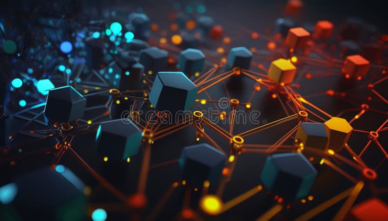 Background - Sci-Fi Network with Wireframe Robot on Cloud Backdrop - Ai ...