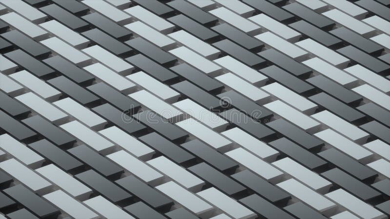Abstract Image of a Rhythmic Pattern of Gray Rectangles at an Angle 3D ...