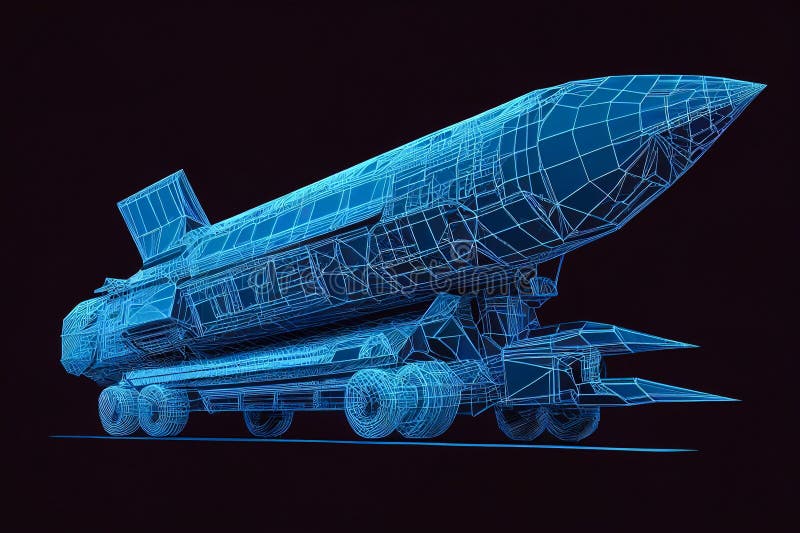 Abstract Image of Rocket of a Starry Sky or Space, Consisting of Points ...