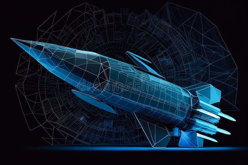 Abstract Image of Rocket of a Starry Sky or Space, Consisting of Points ...