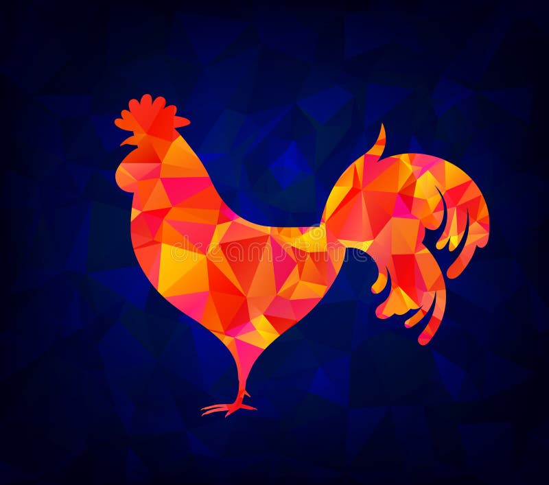 The Abstract Image of a Rooster. Design Styling with Triangles . Vector ...
