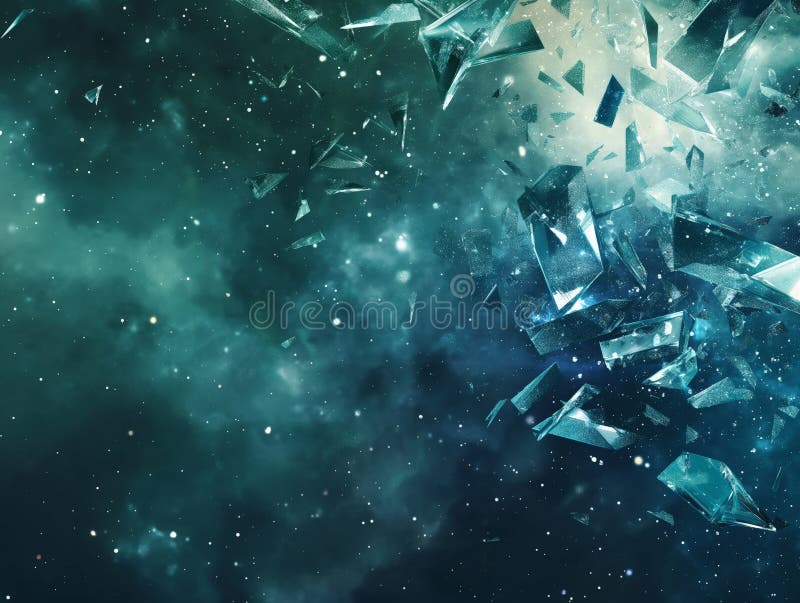 Shattered Glass in Space stock image. Image of glass - 318839647