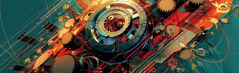 Abstract Gear Mechanism a Colorful Intertwined Design this Abstract ...