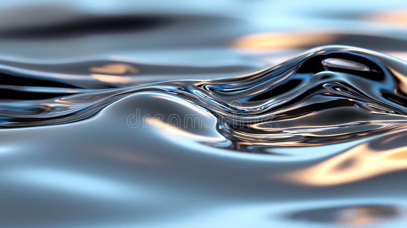 Abstract Metallic Liquid Flow Stock Illustration - Illustration of ...