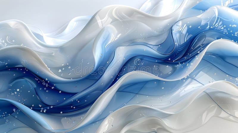 Smooth Translucent Waves with Light and Droplets Stock Illustration ...