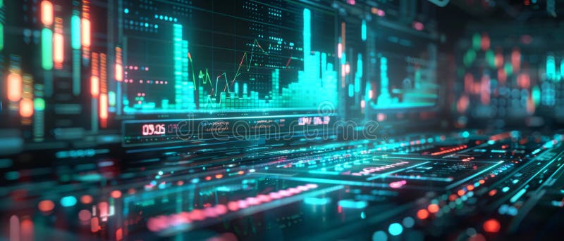 An Abstract Image Showcasing a Digital Representation of Financial Data ...