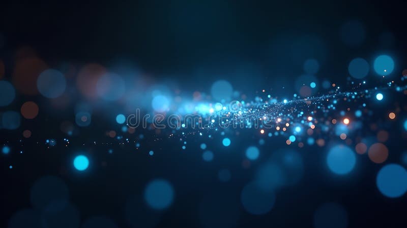 Abstract Data Stream with Bokeh and Light Effect Stock Illustration ...