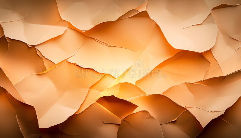 An Abstract Image Showcasing Intricately Crumpled Paper in Warm Tones ...