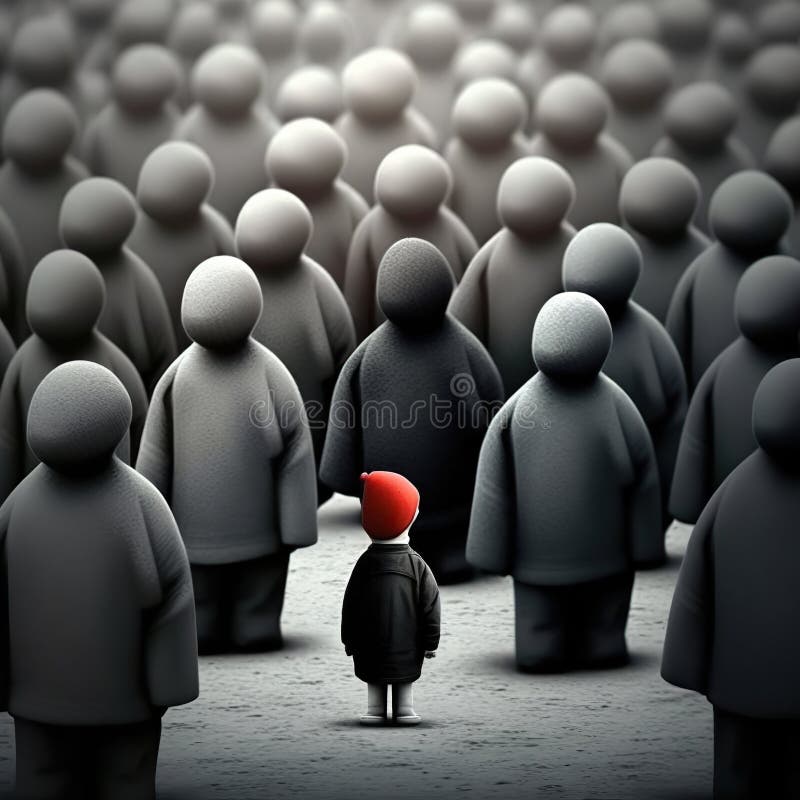 Abstract Image Showing the Concept of Standing Out from the Crowd Stock ...
