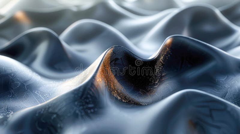 Abstract Image Showing a Metallic Surface with Undulating Waves. the ...