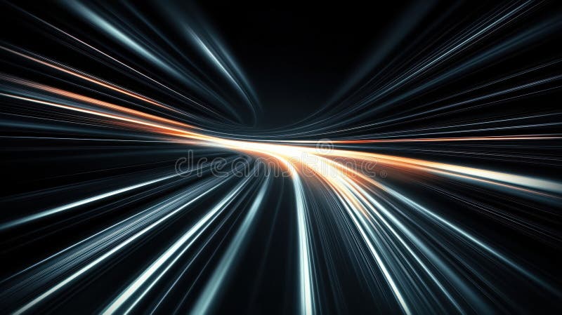 Abstract Image Shows Light Rays Moving Fast Creating Stripes on Dark ...