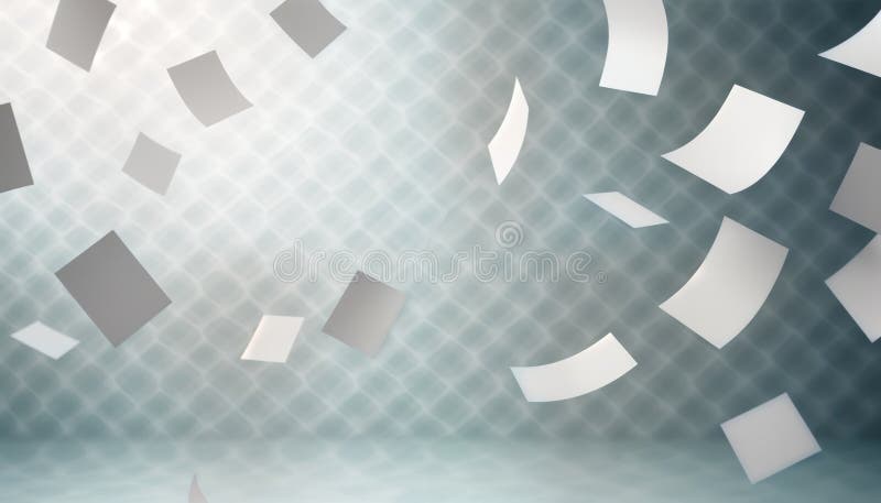 Abstract Image Shows Many Sheets of Paper Flying in Air. Dynamic ...