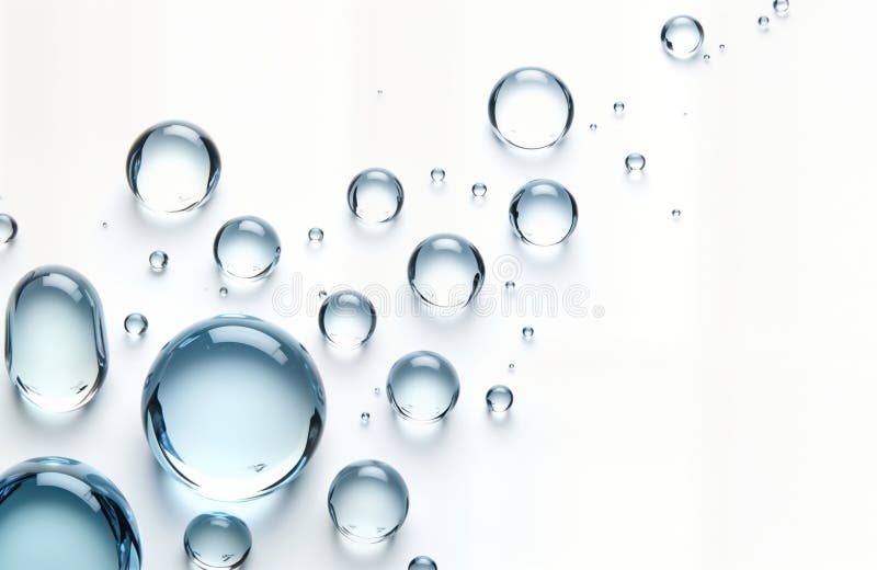 Abstract Image Shows Many Transparent Water Drops. Different Sizes ...