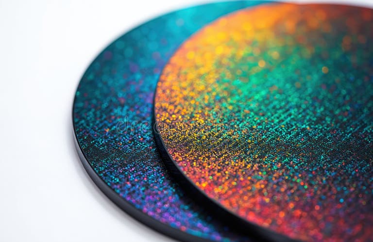 Abstract Image of Silicon Wafer with Colorful Chips on White Background ...