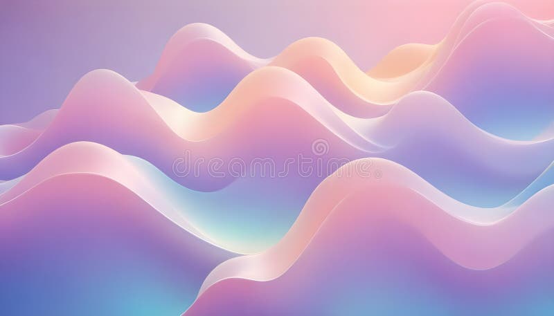 Abstract Image of a Smooth, Undulating, Pastel Landscape with Soft ...