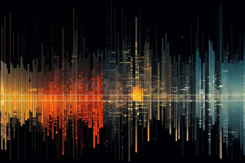 An Abstract Image of Sound Waves on a Black Background Stock ...