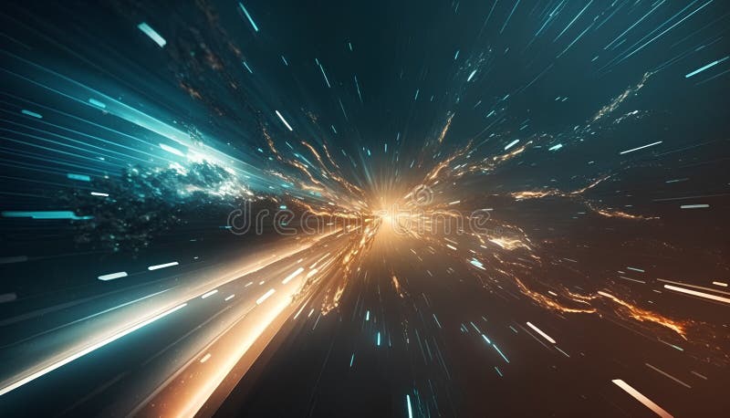 Abstract Image of Speed Motion on the Road with Rays of Light Stock ...