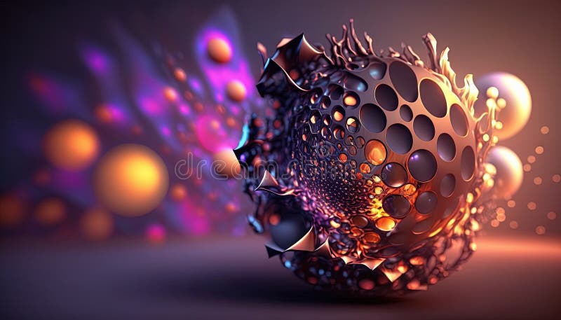 An Abstract Image of a Sphere with Bubbles and Bubbles on a Dark ...