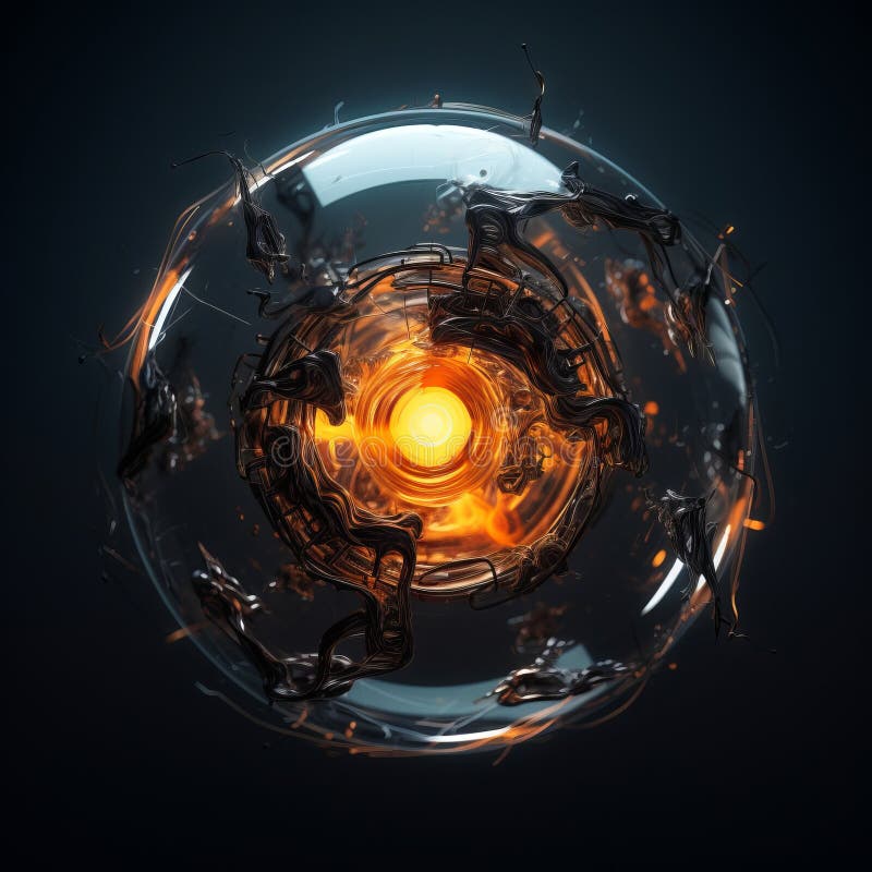 An Abstract Image of a Sphere with Fire and Smoke Coming Out of it ...