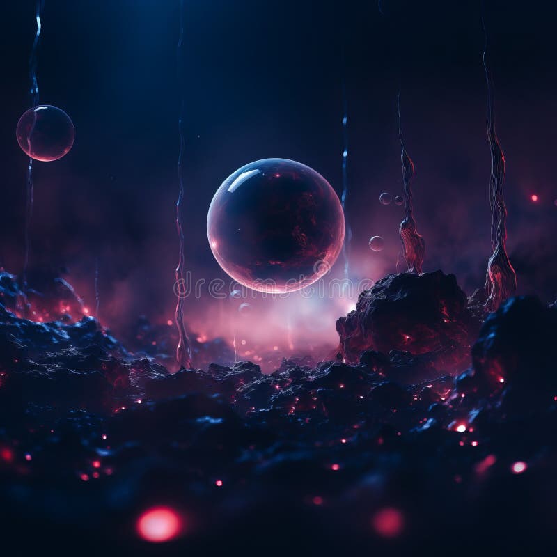 An Abstract Image of a Sphere Floating in the Air Stock Illustration ...