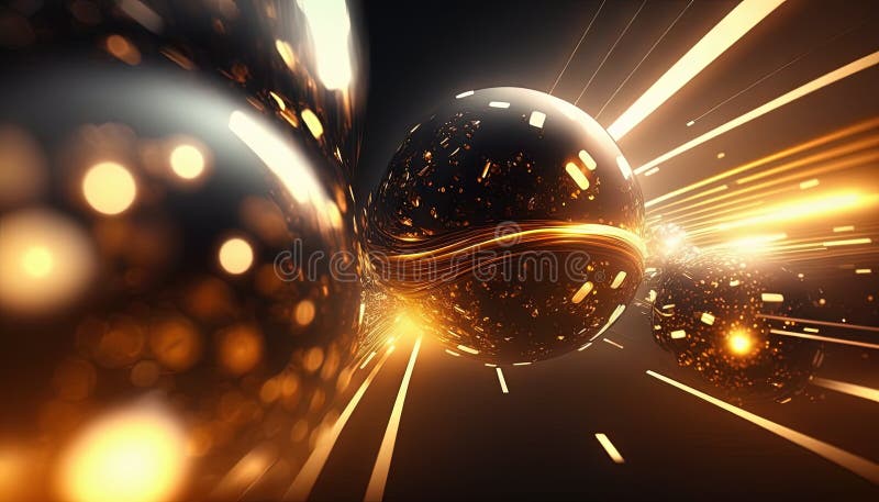 An Abstract Image of a Sphere with Lights Coming Out of it. Generative ...