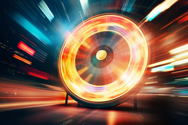 An Abstract Image of a Spinning Ferris Wheel, Capturing the Sensation ...
