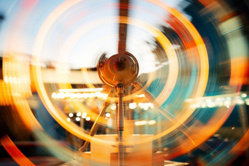 An Abstract Image of a Spinning Ferris Wheel, Capturing the Sensation ...