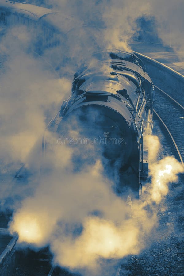 Abstract Image of a Steam Train on a Track Stock Image - Image of ...