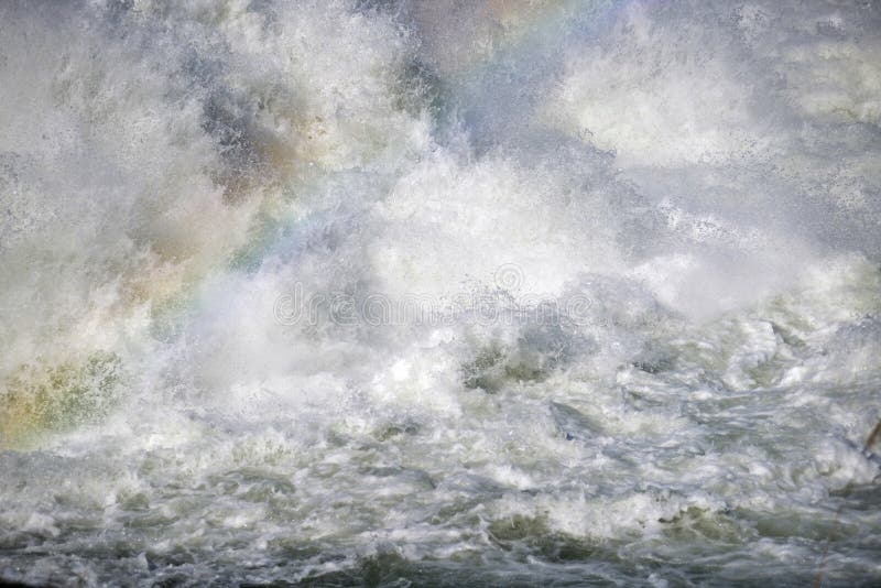 Strong Flowing Water on Waterfall in Tropical Rainforest Stock Photo ...