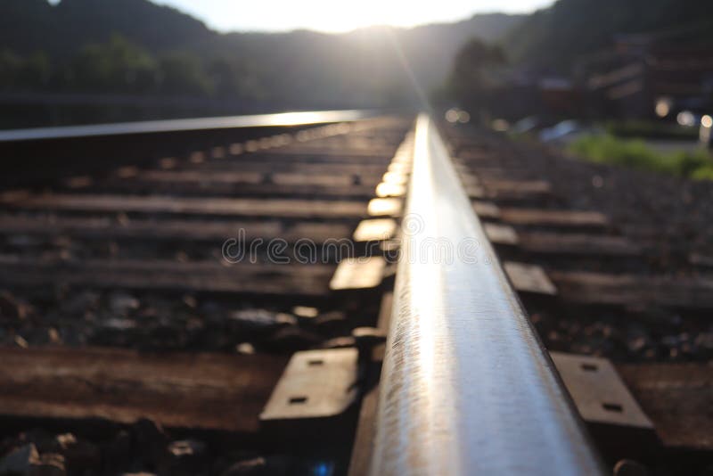 Abstract Image of Sunset and Train Tracks Stock Image - Image of sunset ...