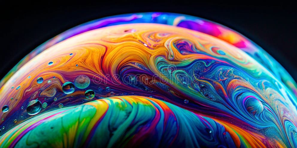 Abstract Image of Swirling Colors and Fluid Patterns of a Soap Bubble Stock Illustration ...