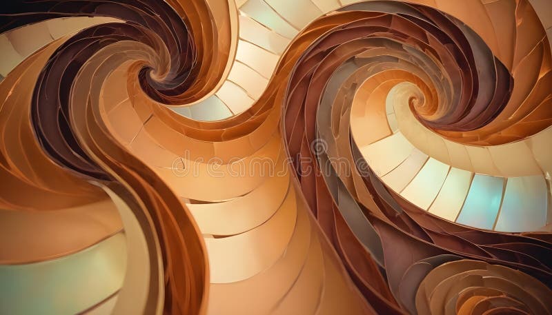 Abstract Image of Swirling and Overlapping Spirals Composed of Brown ...