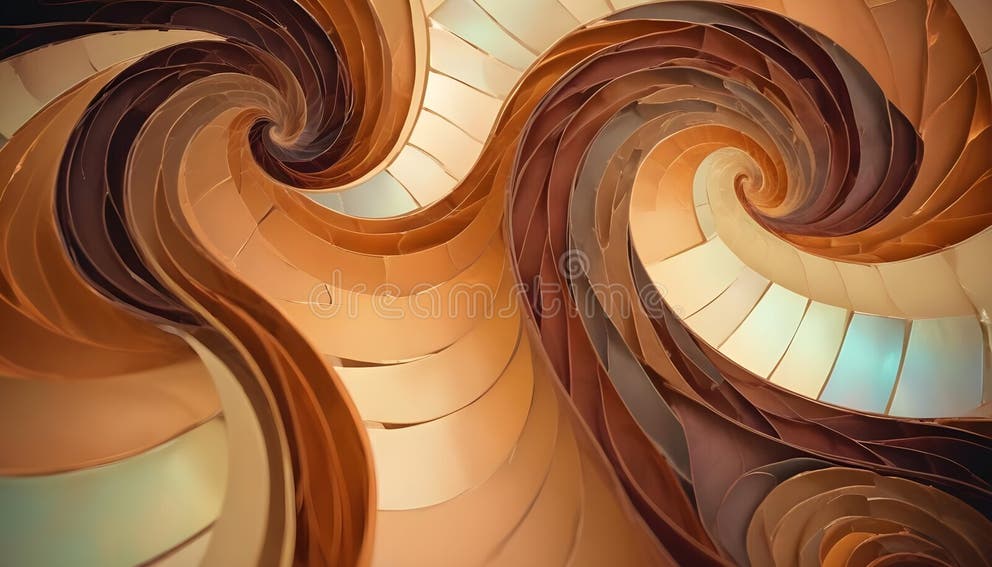 Abstract Image of Swirling and Overlapping Spirals Composed of Brown ...