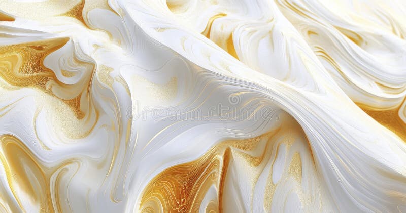 Abstract Swirling White and Gold Fabric Texture Stock Illustration ...