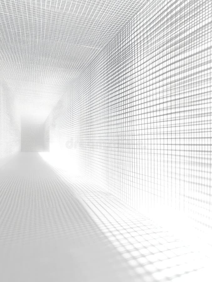 Subtle Grid Texture White Corridor Abstract Image Symbolizing Depth ...