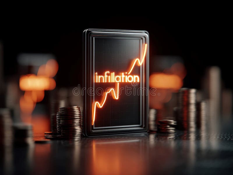 An Abstract Image Symbolizing Inflation, Portraying a Rising Graph with ...