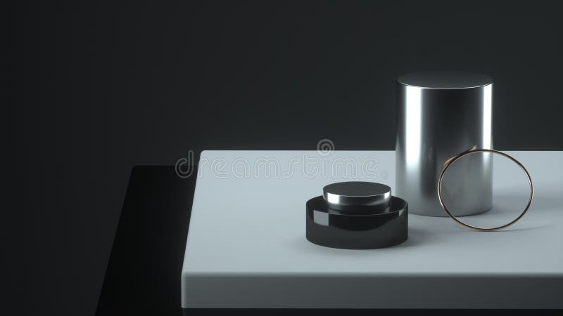 Abstract Image of a Table and Objects on it 3D Image Stock Illustration ...