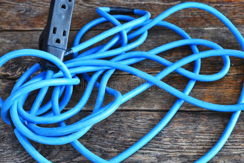 Tangled Blue Electrical Cord Stock Photo - Image of fabric, frame ...