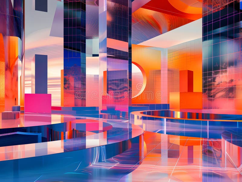 Cybersecurity Architecture Abstract Background Modern Technology ...